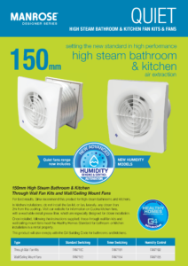 PUB1605 2109 QUIET 150mm Fan Kit-Fan Brochure-Front – Manrose