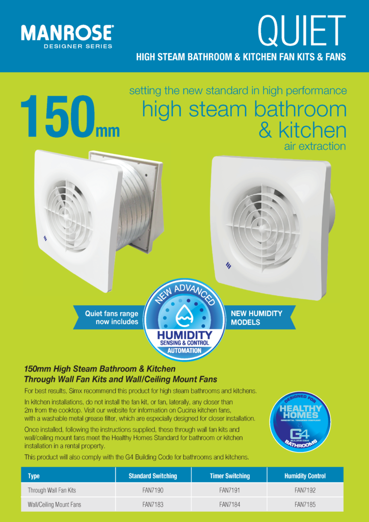 PUB1605 2109 QUIET 150mm Fan Kit-Fan Brochure-Front – Manrose